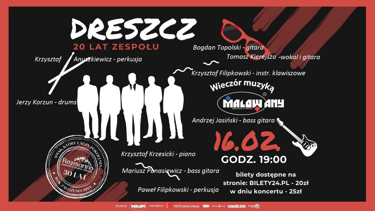 20 lat zespołu DRESZCZ - koncert w Rozmarino | Wiadomości Suwałki